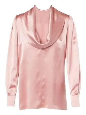 Dolce & Gabbana Draped Silk Satin Blouse - Pink