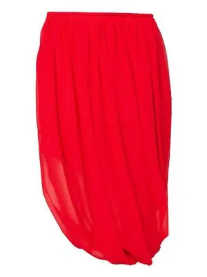 JACQUES WEI Chiffon Midi Skirt - Red