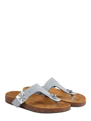 Tory Burch Mellow Suede Thong Sandals - Blue