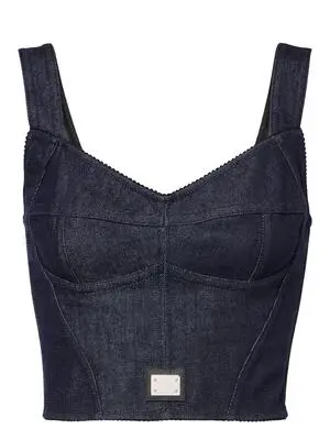 Dolce & Gabbana Denim Bustier Top - Blue