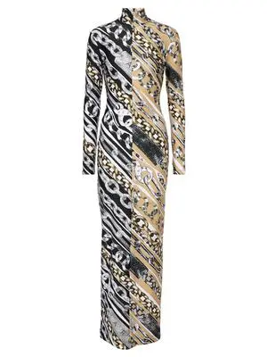 AREA Area Colorblocked Printed Maxi Dress Multicoloured