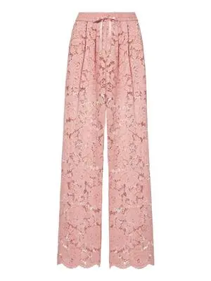 Dolce & Gabbana Lace Wide-leg Pants - Pink