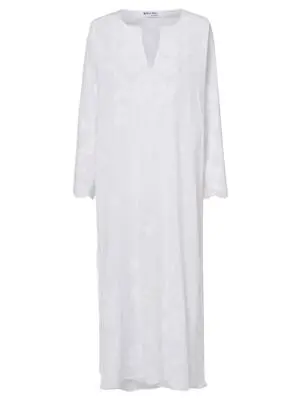 JULIET DUNN Juliet Dunn Embroidered Cotton Kaftan White