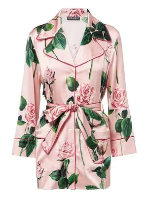 Dolce & Gabbana Floral Silk-blend Blouse - Pink