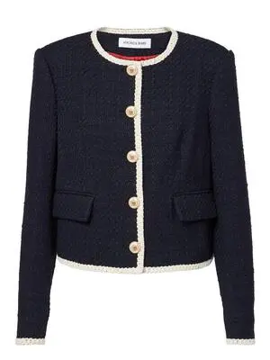 Veronica Beard Mabel Cropped Tweed Jacket - Blue