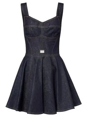 Dolce & Gabbana Denim Bustier Mini Dress - Blue