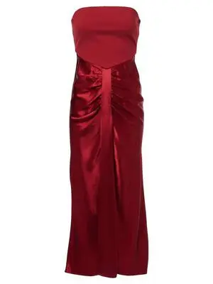 Staud Wayfaring Ruched Gown - Red