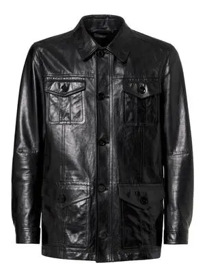 TOM FORD Leather Field Jacket - Black