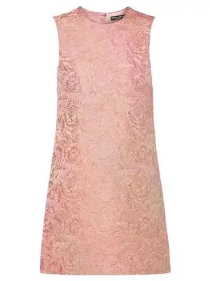 Dolce & Gabbana Floral Matelassé Jacquard Minidress - Pink