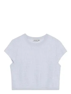 Simkhai Lidie Knit Crop Top - Periwinkle Sky