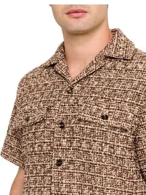 Amiri Apos;s Boucle Camp Shirt - Chocolate