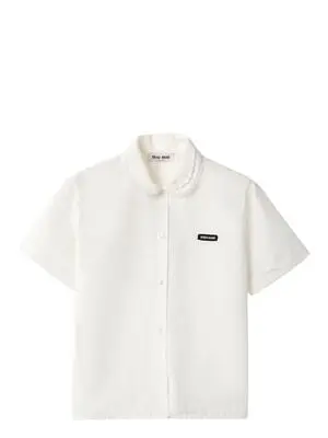 Miu Miu Slubbed Poplin Shirt - White