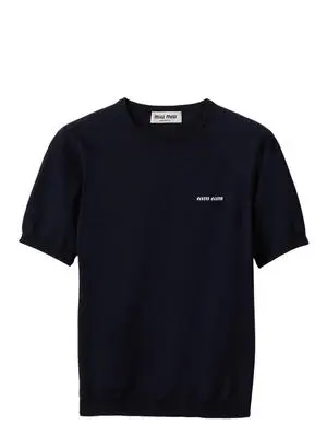 Miu Miu Wool Crew-neck Sweater - Navy
