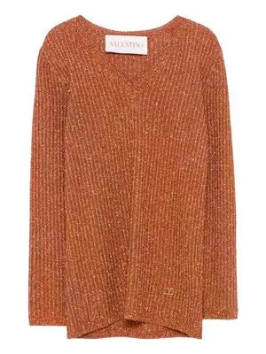 Valentino Garavani Lurex Sweater - Orange