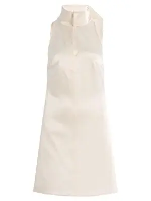 COURREGES Scarf-neck Satin Mini Dress