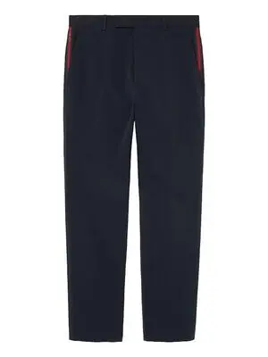Gucci Cotton Gabardine Pant With Web - Blue