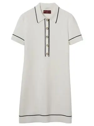 Gucci Fine Wool Polo Dress - White