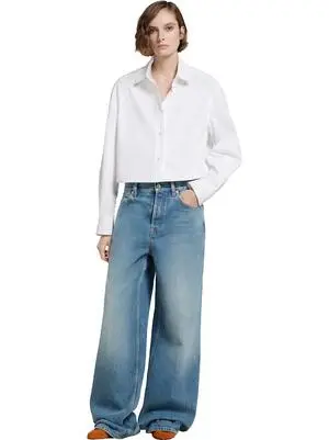 Gucci Wide Leg Denim Pants - Blue