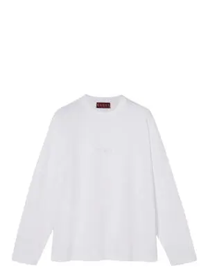 Gucci Long-sleeve Cotton Jersey T-shirt - White