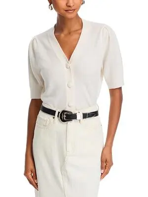 Bloomingdale'S 100% Cashmere Puff Sleeve Cardigan - Ivory