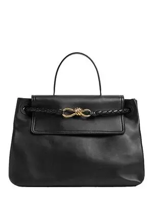 Bottega Veneta Ciao Ciao Leather Top Handle Bag - Black/brass