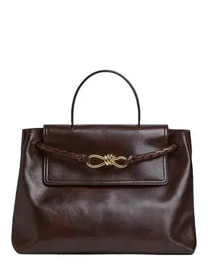 Bottega Veneta Ciao Ciao Leather Top Handle Bag - Dark Mahogany