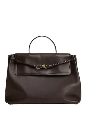 Bottega Veneta Large Intrecciato Leather Top Handle Bag - Fondant/brass