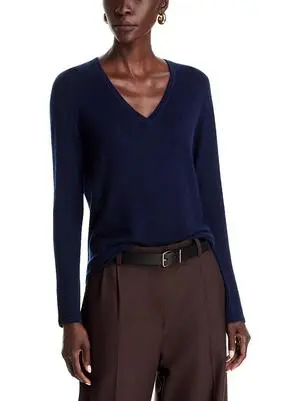 Majestic Filatures Cashmere V-neck Sweater - Marine