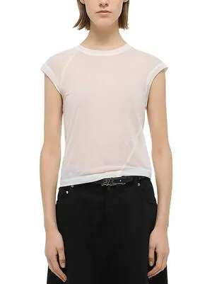 Helmut Lang Twisted Crop Tee - White