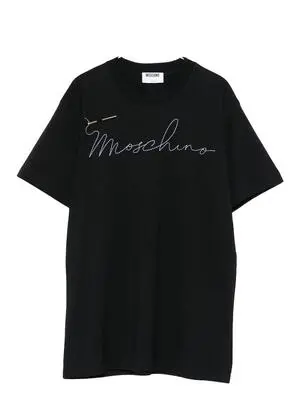 Moschino Moschino Embroidered Logo Top Black
