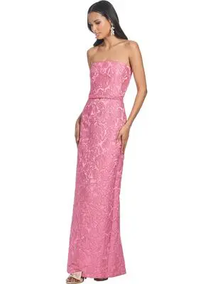 Sachin & Babi Sophia Jacquard Cloque Gown Rose Pink