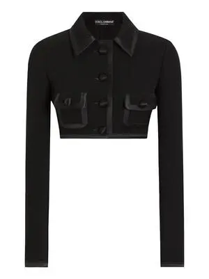 Dolce & Gabbana Short Wool Crepe Jacket - Black