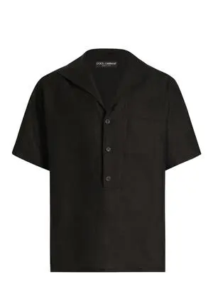 Dolce & Gabbana Three-button Short-sleeved Linen Shirt - Black