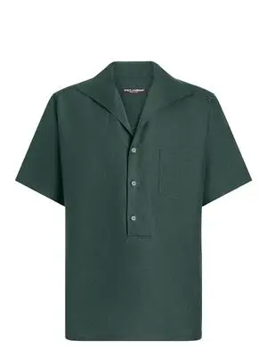 Dolce & Gabbana Three-button Short-sleeved Linen Shirt - Green