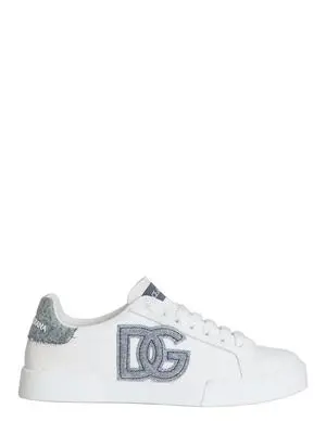 Dolce & Gabbana Calfskin Portofino Light Sneakers - White