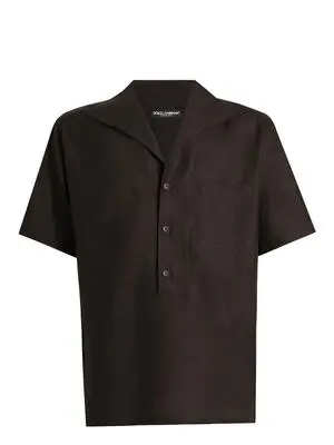 Dolce & Gabbana Three-button Short-sleeved Linen Shirt - Brown