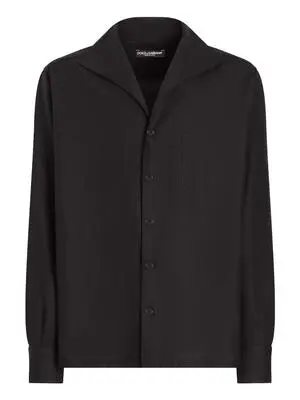 Dolce & Gabbana Long-sleeved Linen Shirt - Black