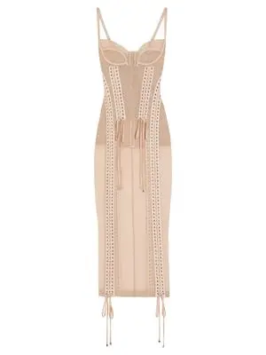 Dolce & Gabbana Tulle Slip Dress With Corset Details - Pink