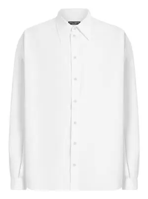Dolce & Gabbana Long-sleeved Linen Shirt - White