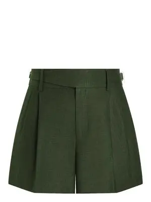 Dolce & Gabbana Linen Shorts With Double Darts - Green