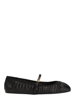 Dolce & Gabbana Vally Nappa Leather Ballet Flats - Black