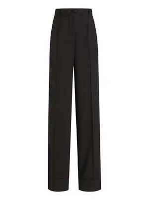 Dolce & Gabbana Flared Woolen Trousers - Black