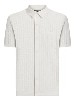 Dolce & Gabbana Short-sleeved Cotton Openwork Shirt - White