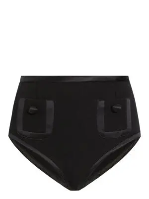 Dolce & Gabbana Woolen High-waisted Panties - Black