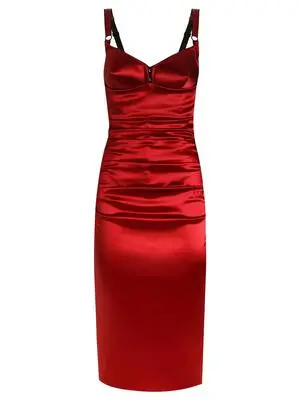 Dolce & Gabbana Dolce & Gabbana Draped Satin Dress With Conical Cups Bordeaux