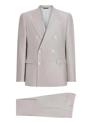 Dolce & Gabbana Deconstructed Double-breasted Wool And Silk Suit - Pink