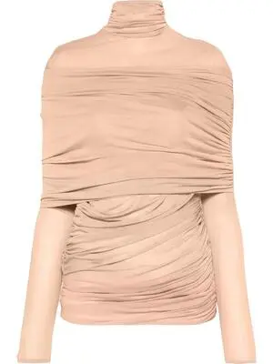 MUGLER Ruched Top - Neutrals