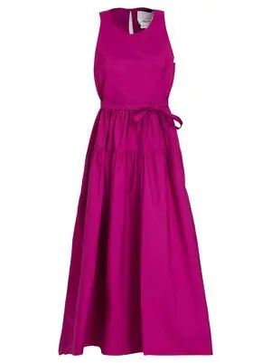 3.1 Phillip Lim Cotton-blend Poplin Midi Dress - Magenta