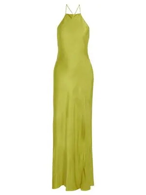 Bec & Bridge Teresa Cutout Satintwill Maxi Dress - Lime Green