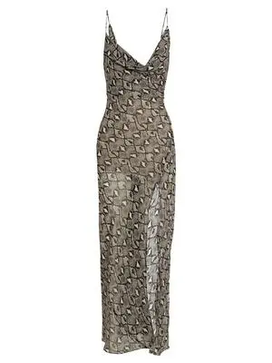Bec & Bridge Portia Draped Printed Maxi Dress - Animal Print